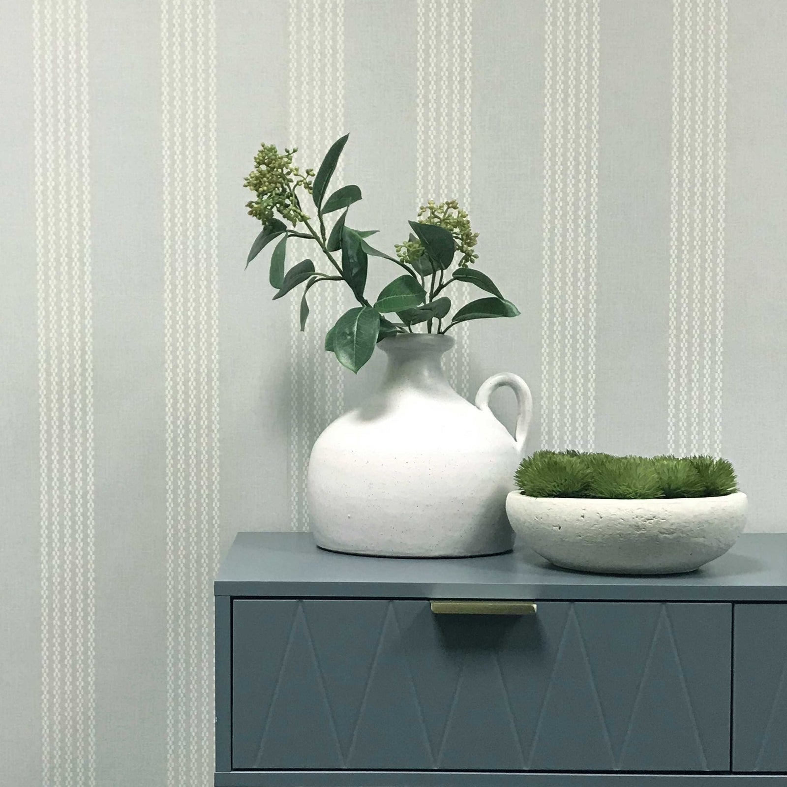 Silk Stripe Powder Blue | V&A Wallpaper | 1838 Wallcoverings
